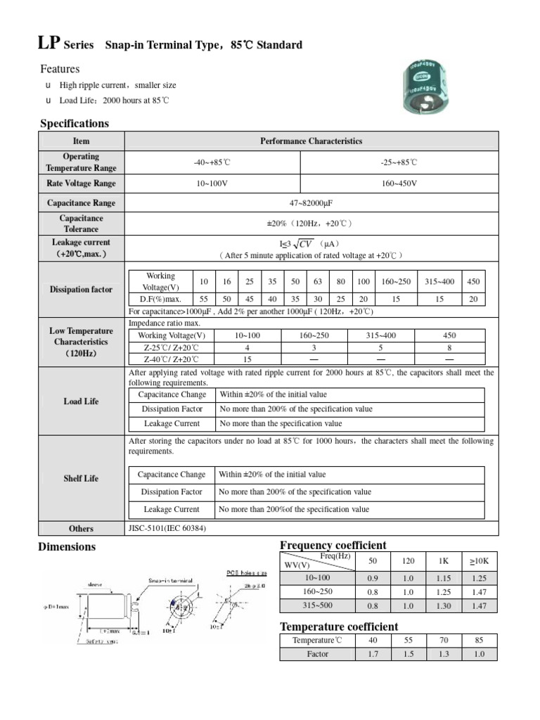 Acon (Snap-In) LP Series | PDF