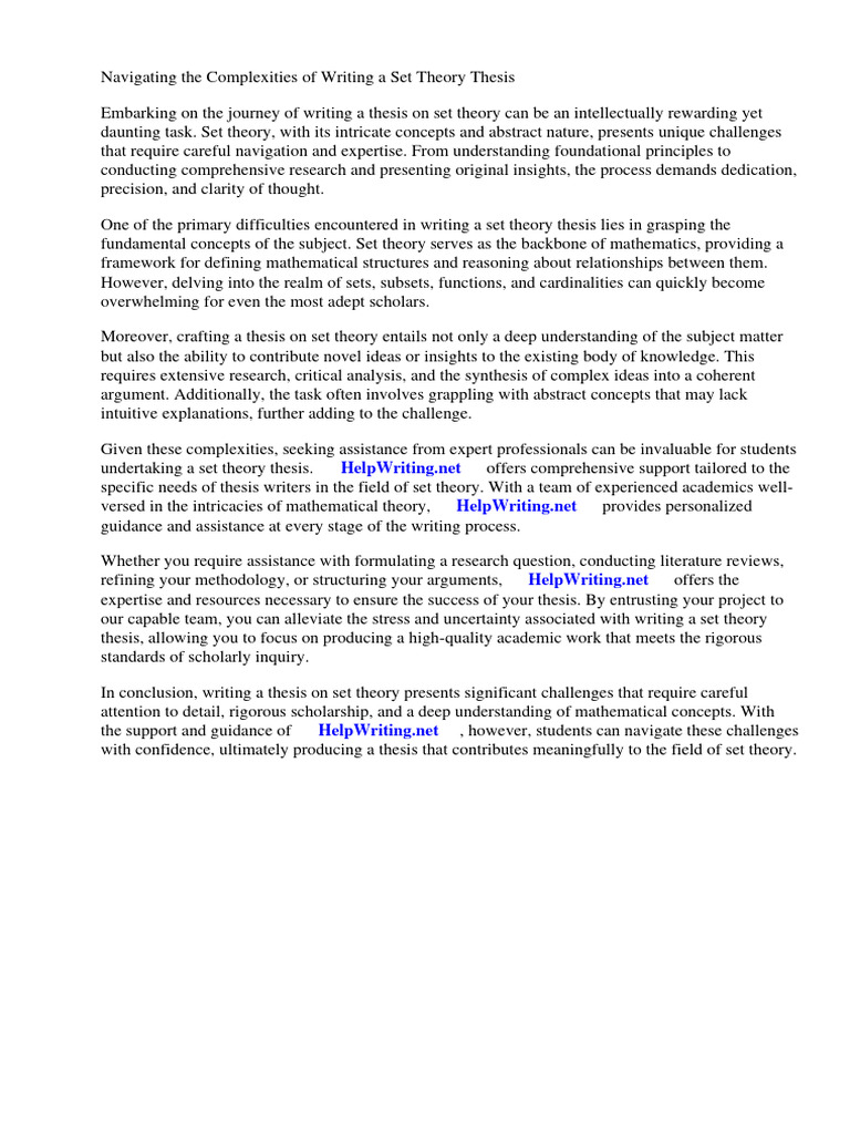 Set Theory Thesis | PDF | Set (Mathematics) | Theory Set Theory Thesis | PDF | Set (Mathematics) | Theory