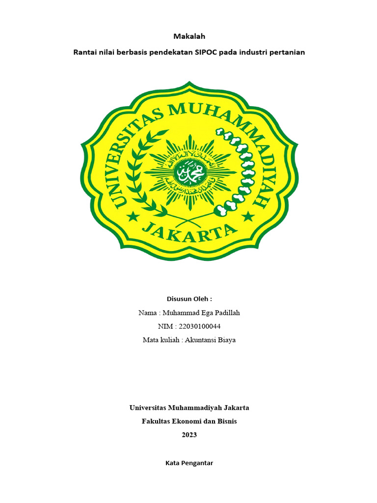 Rantai Nilai SIPOC di Pertanian | PDF | Bisnis