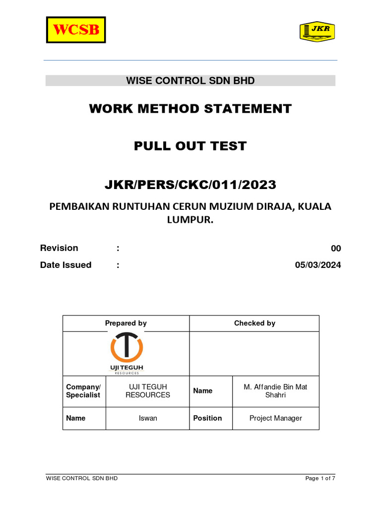 MST Pull Out Test | PDF