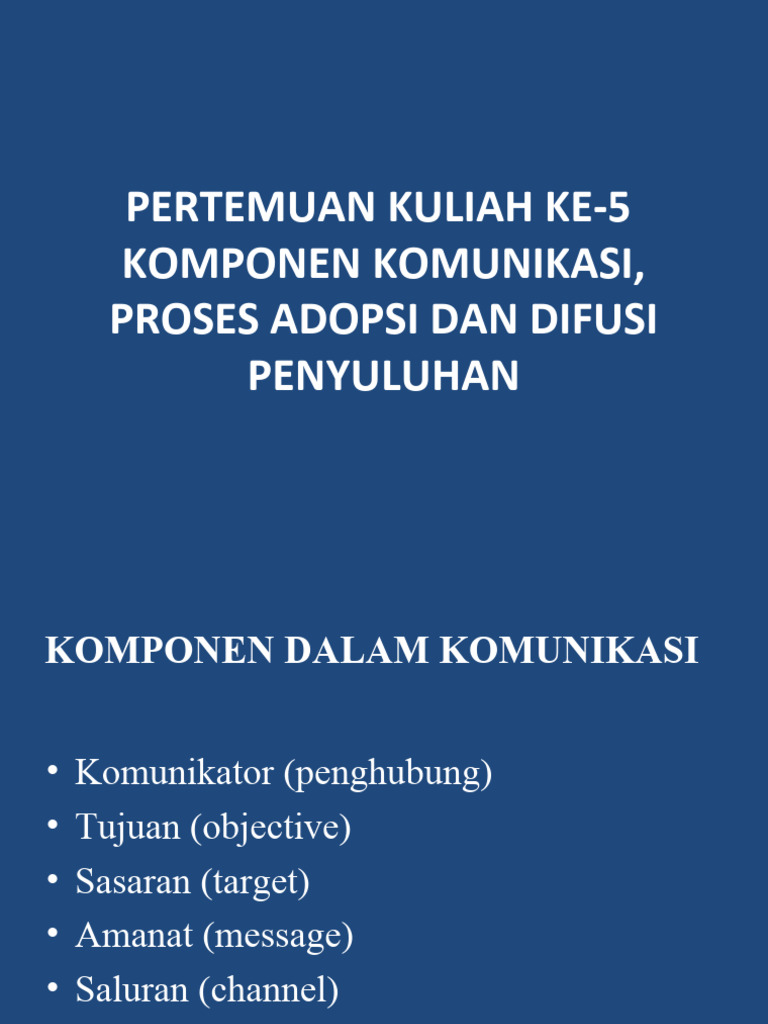 Bahan Kuliah Komunikasi &PN Uts-5 | PDF