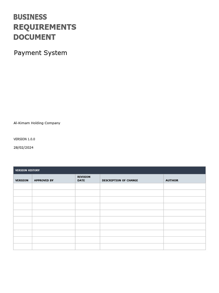 BRD Template | PDF | Technology & Engineering