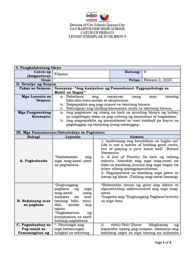 TG_Filipino-Catchup-Friday-G9 | PDF