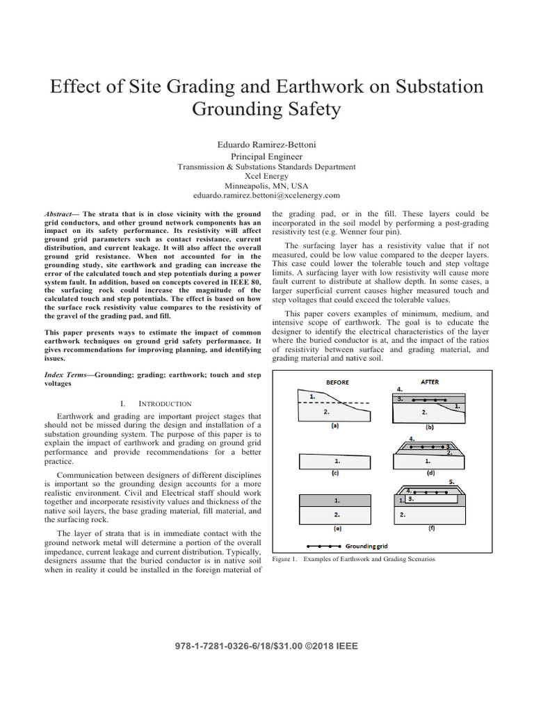 Effect of Site Grading and Earthwork On Substation Grounding Safety | PDF | Electrical ...