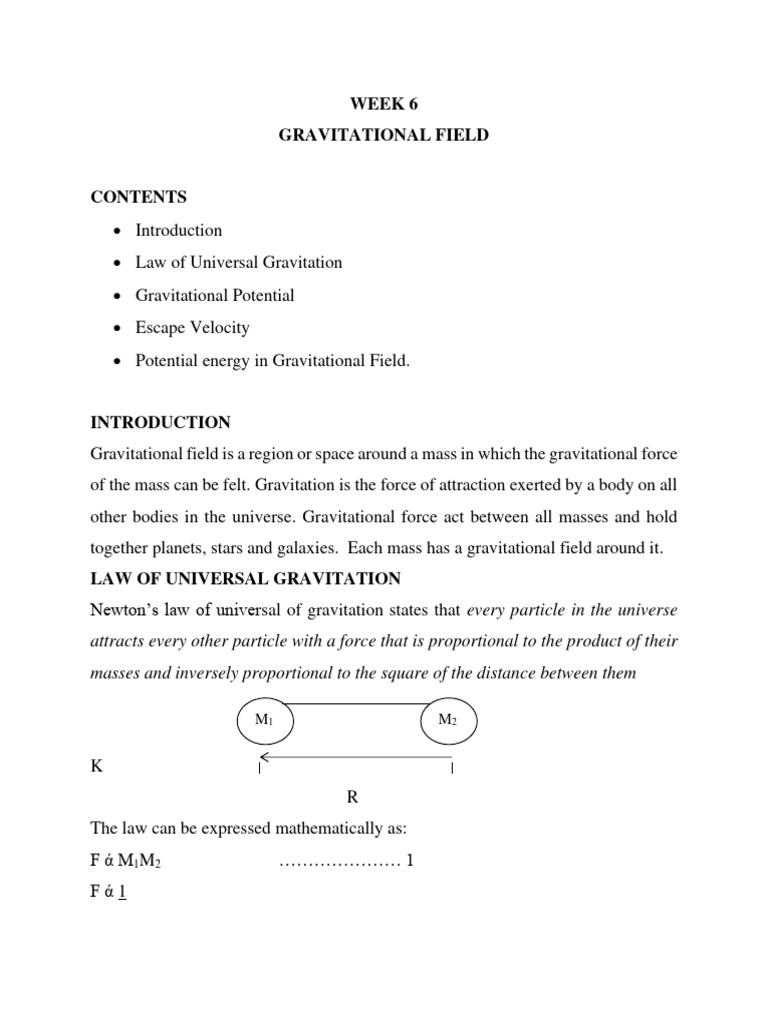 7750 - Gravitational Field Wk6 | PDF | Force | Gravity