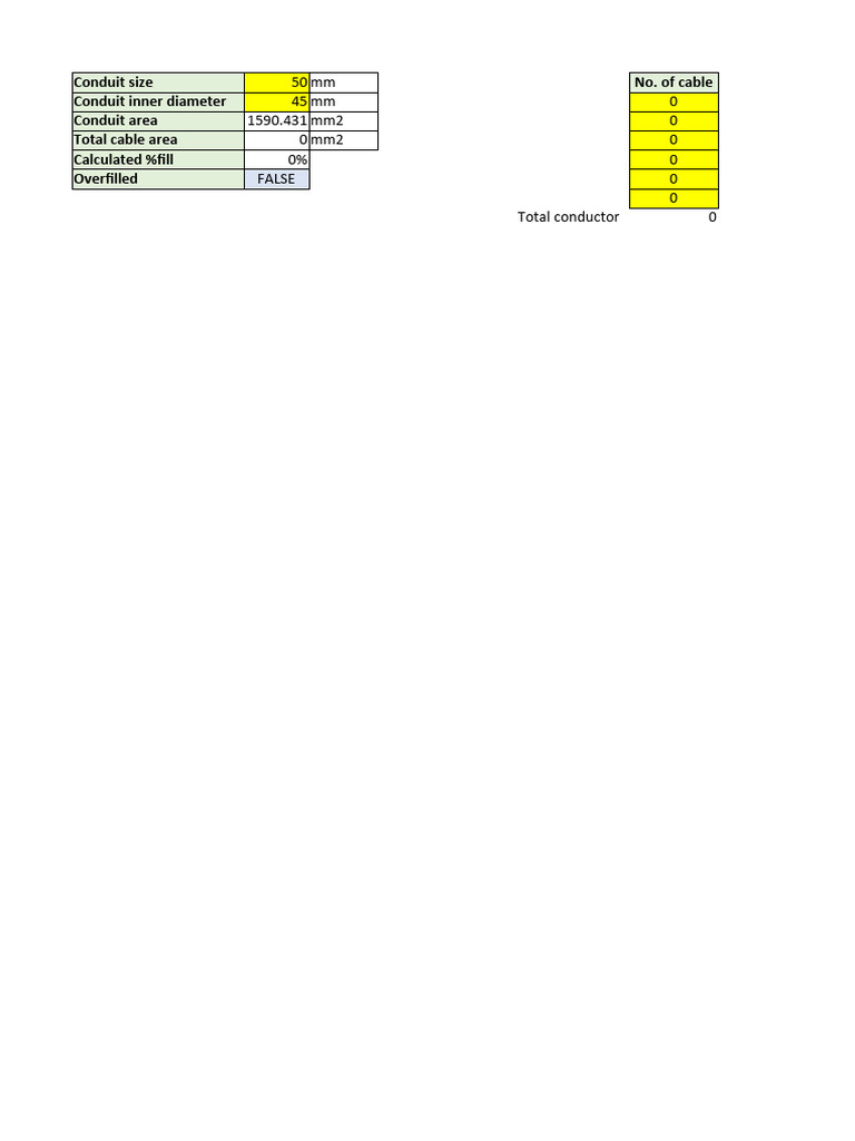 Conduit Overfill Calculator | PDF | Technology & Engineering