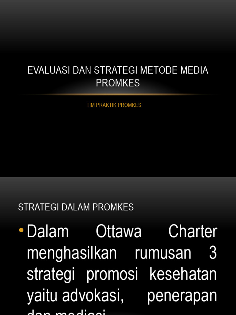 Evaluasi Dan Strategi Metode Media Promkes | PDF