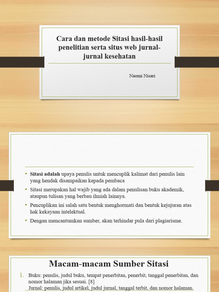 Panduan Sitasi untuk Penelitian Kesehatan | PDF