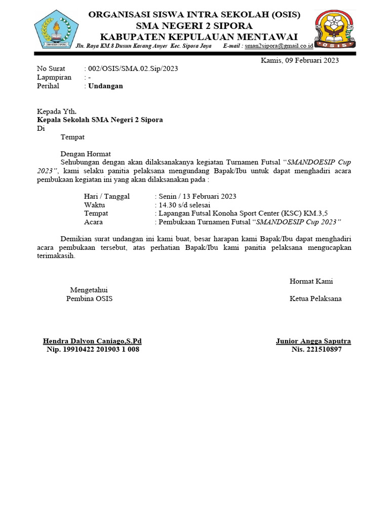 Surat Undangan Kegiatan | PDF