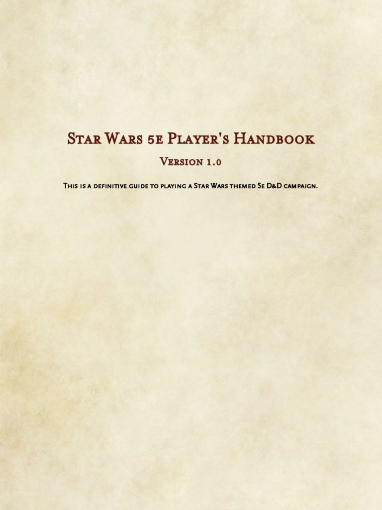 Star Wars 5e - Player's Handbook | PDF | Jedi
