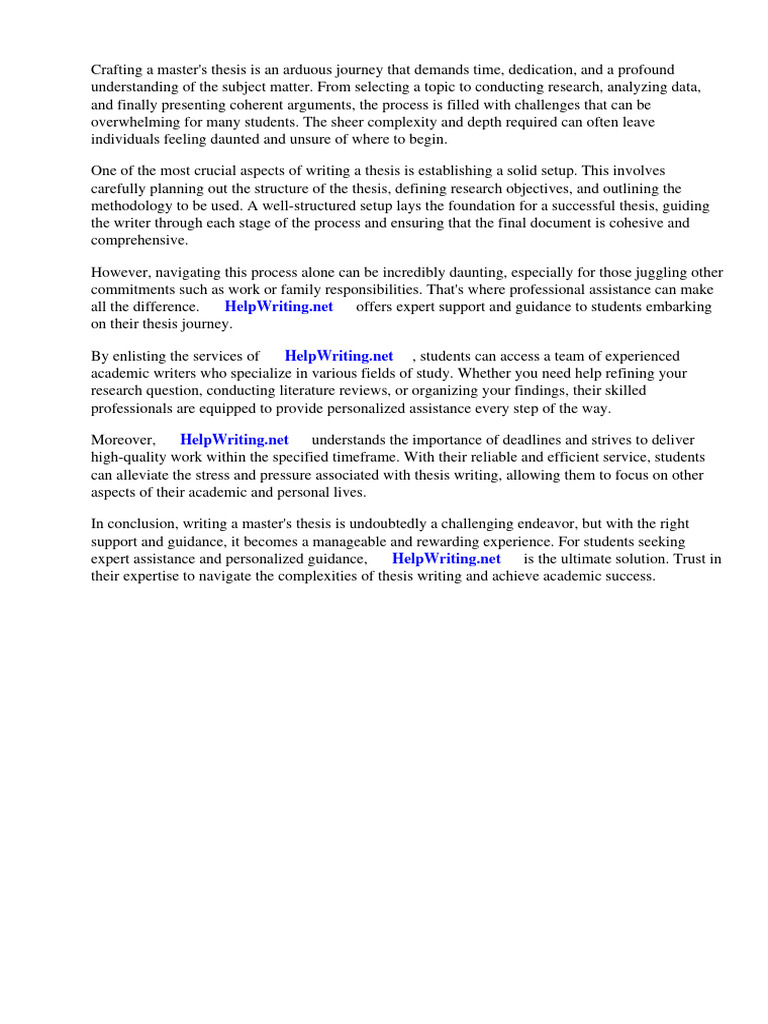 Master Thesis Setup | PDF | Thesis | Composite Material