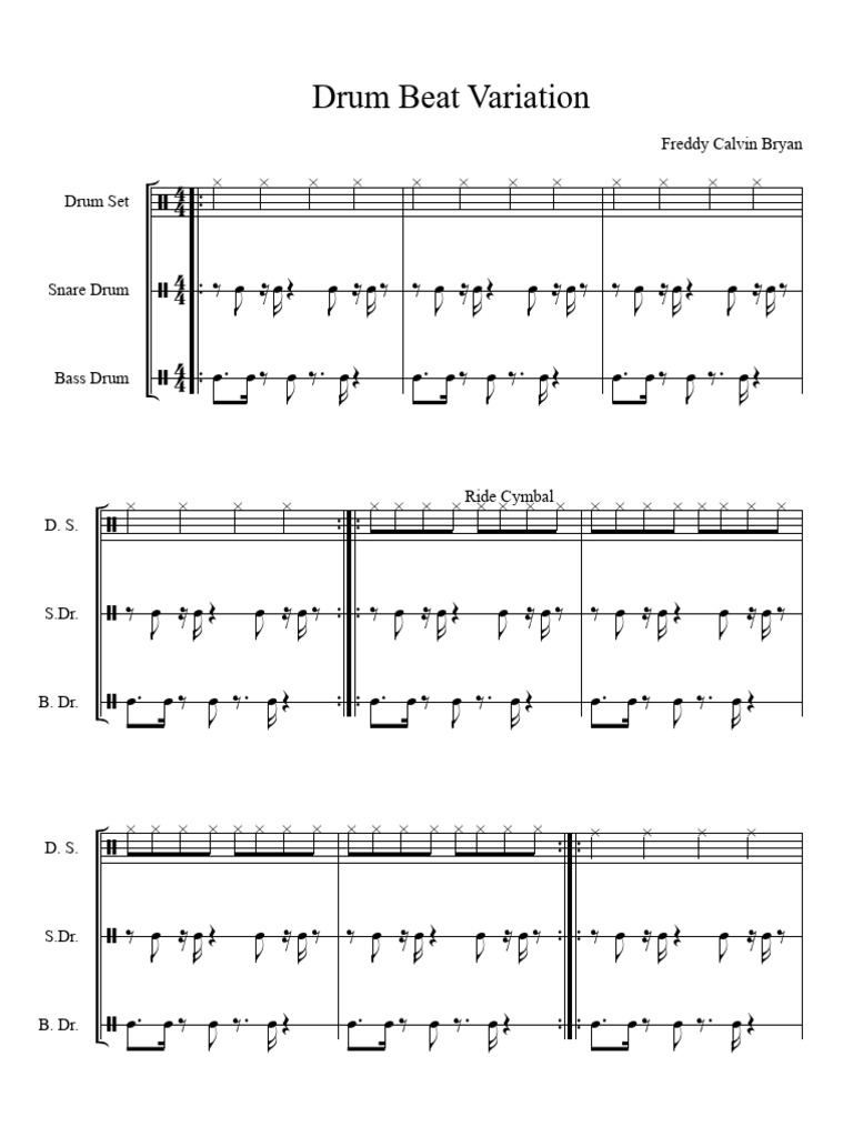 Drum Beat Variation Grade 1 | PDF | Musical Instruments | Musical Forms