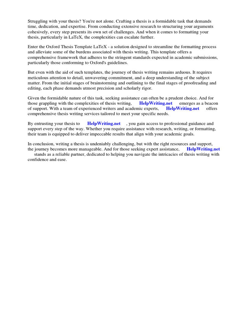 Oxford Thesis Template Latex | PDF