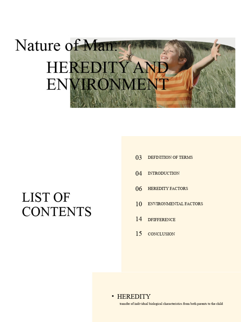 Heredity and Environment | PDF | Heredity | Genetics