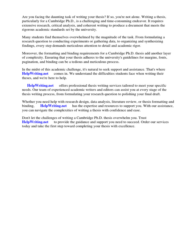 Cambridge PHD Thesis Binding | PDF | Thesis | Bookbinding