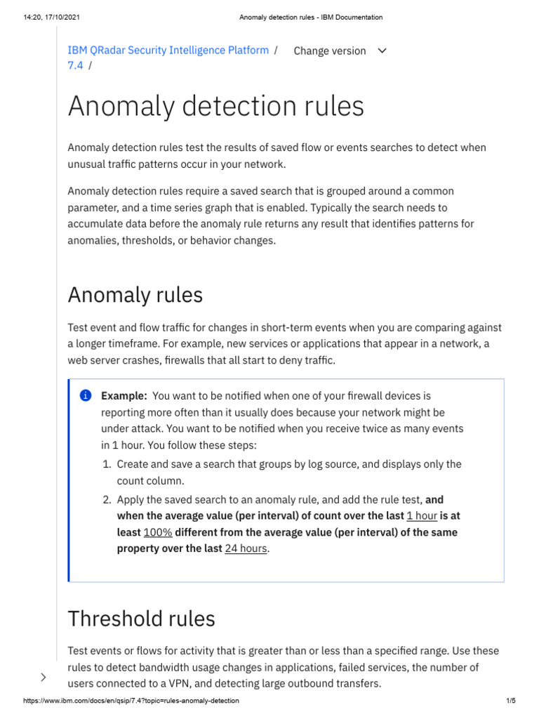 Anomaly Detection Rules | PDF