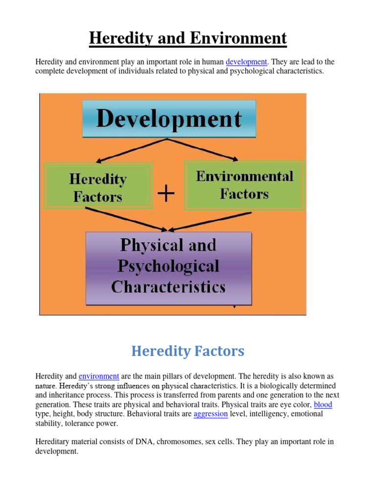 Heredity and Environment PDF | PDF