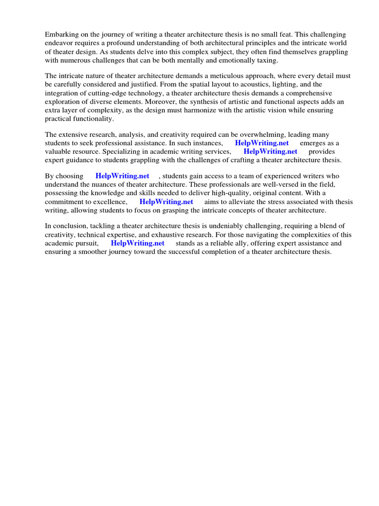 Theater Architecture Thesis | PDF | Column | Expert
