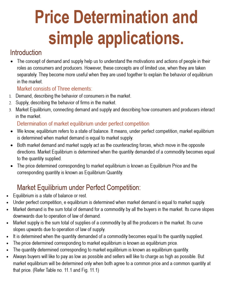 Price Determination in Market Economics | PDF | Supply And Demand ...