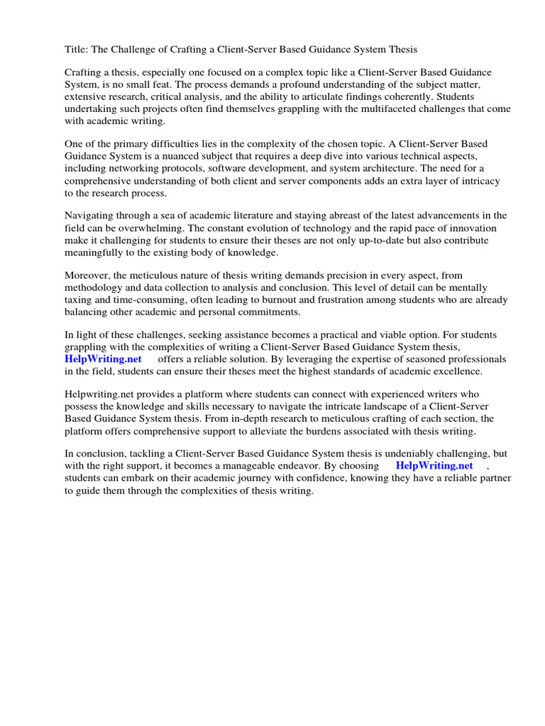 Client Server Based Guidance System Thesis | PDF