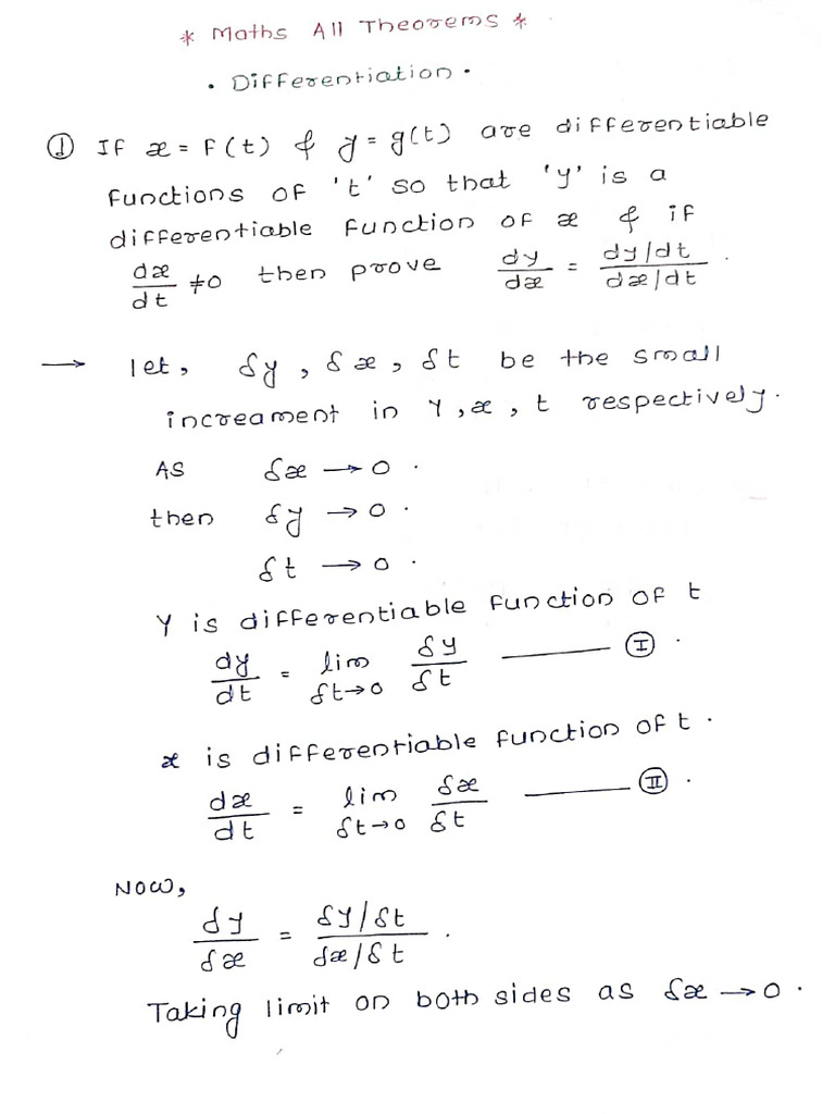 Maths IMP Theorems-12th-1 | PDF