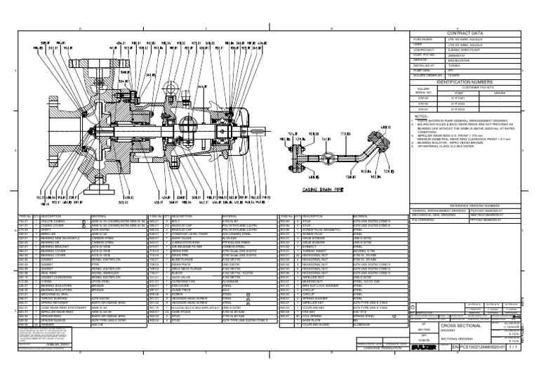 Cross-Section Drawings and Full Part Lists - A - ERD Booster Pump | PDF ...