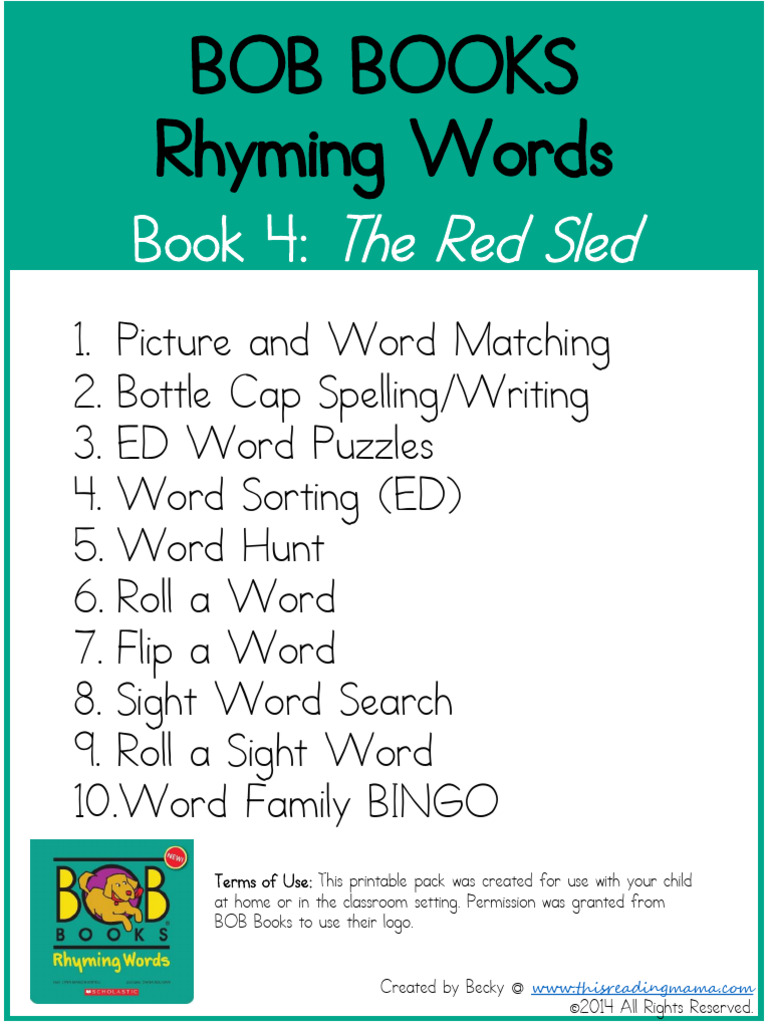 BOBBooks Rhyming Book4 | PDF | Books | Syllable