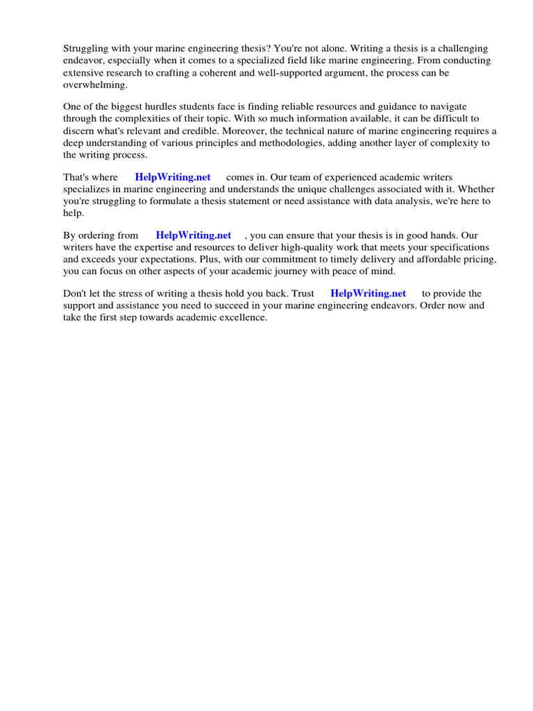 Sample Thesis Marine Engineering | PDF