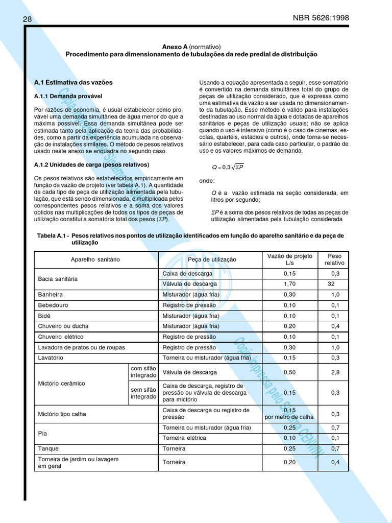 Anexo A - ABNT NBR 5626-1998 | PDF