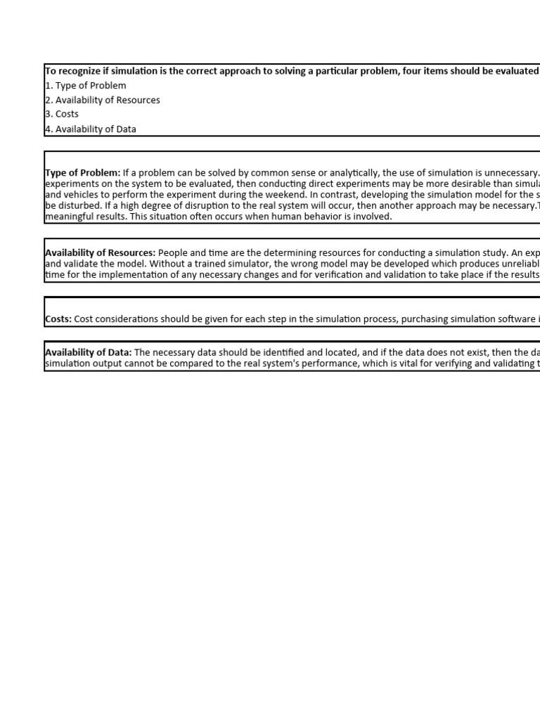 Simulation Selection | PDF | Simulation | Experiment