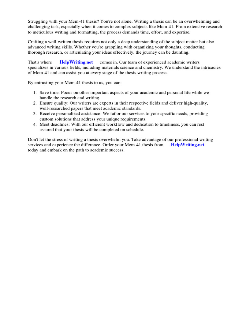 MCM 41 Thesis | PDF