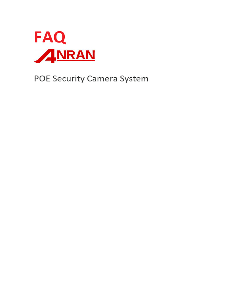 POE Camera System Troubleshooting and FAQ | PDF | Computer Monitor | Hard Disk Drive