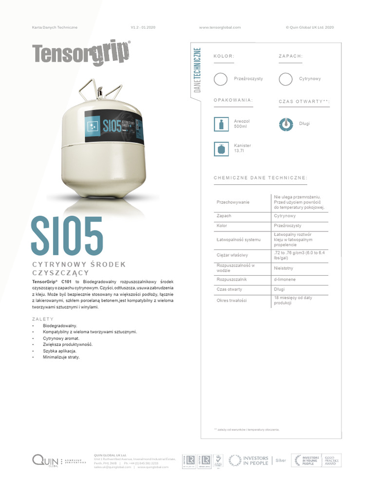 TensorGrip S105 TDS - POLISH | PDF