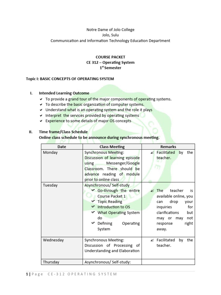 Module One | PDF | Operating System | Cognition
