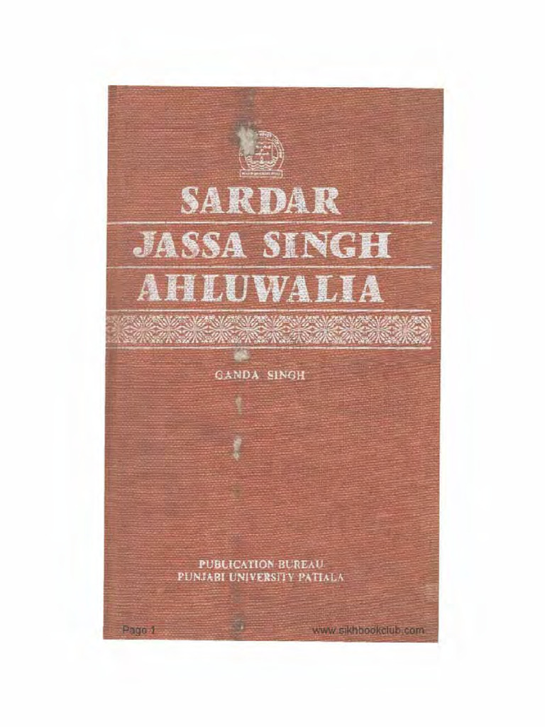 Sardar Jassa Singh Ahluwalia Ganda Singh English | PDF