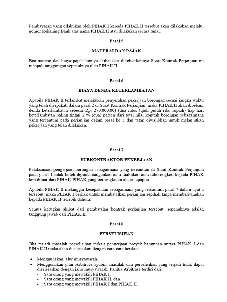 SURAT KONTRAK PERJANJIAN KERJA TAMBAH EDT | PDF