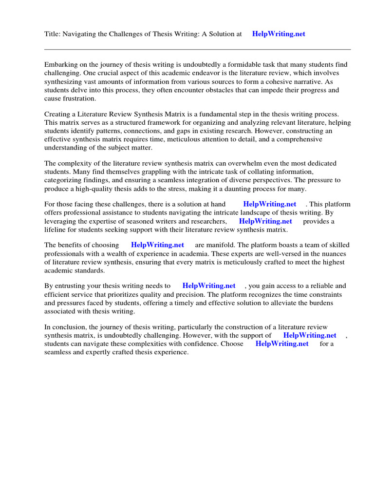 Literature Review Synthesis Matrix Template | PDF Literature Review Synthesis Matrix Template | PDF