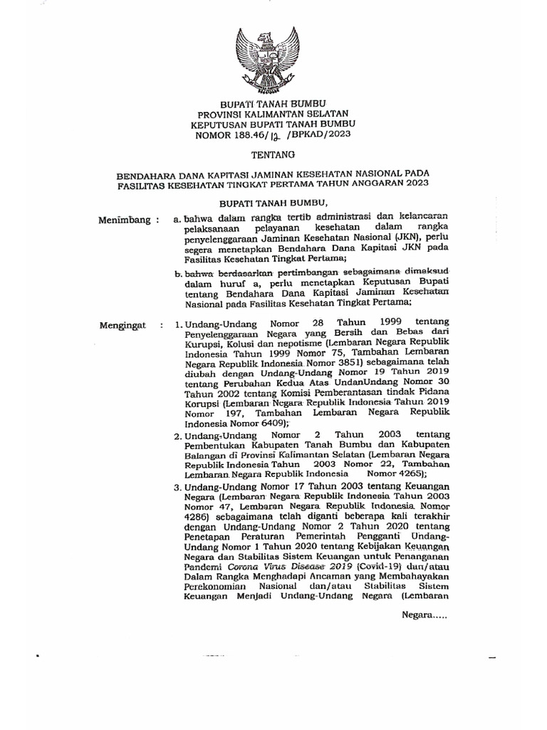 SK Pengelola JKN | PDF