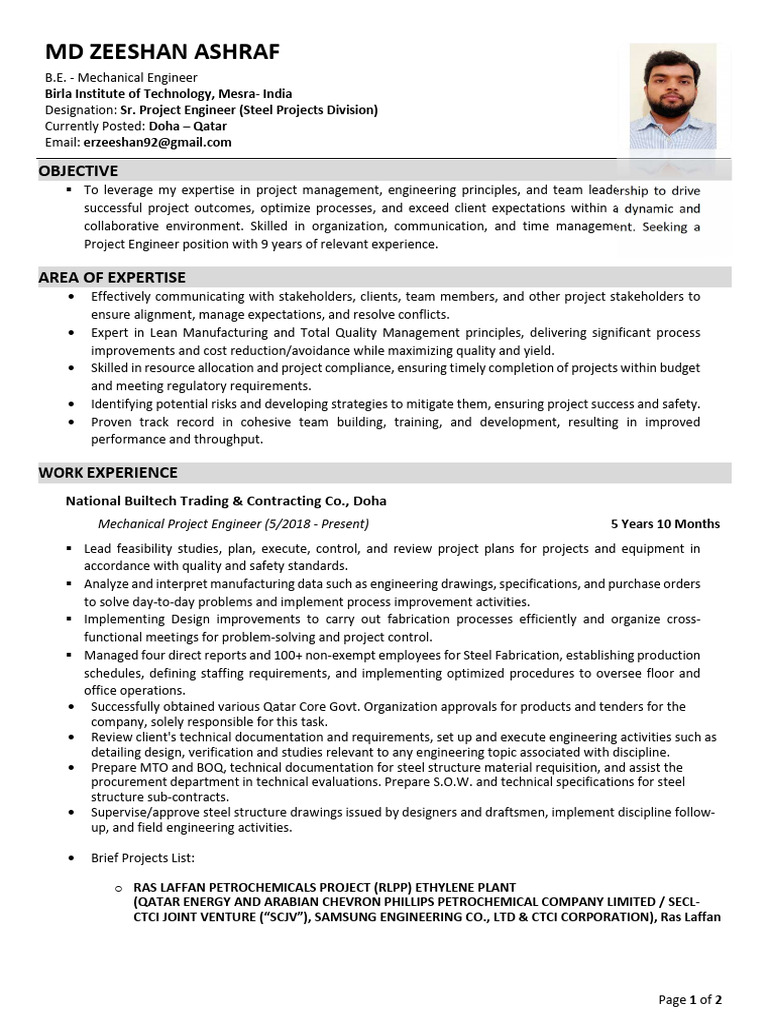 Resume - MD Zeeshan Ashraf - Updated-3 Feb-24 | PDF | Project ...