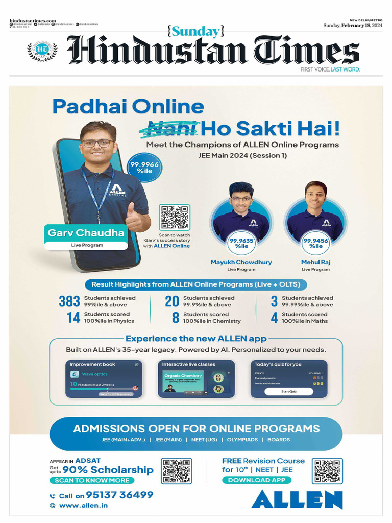 HT Delhi 18-02-2024 | PDF