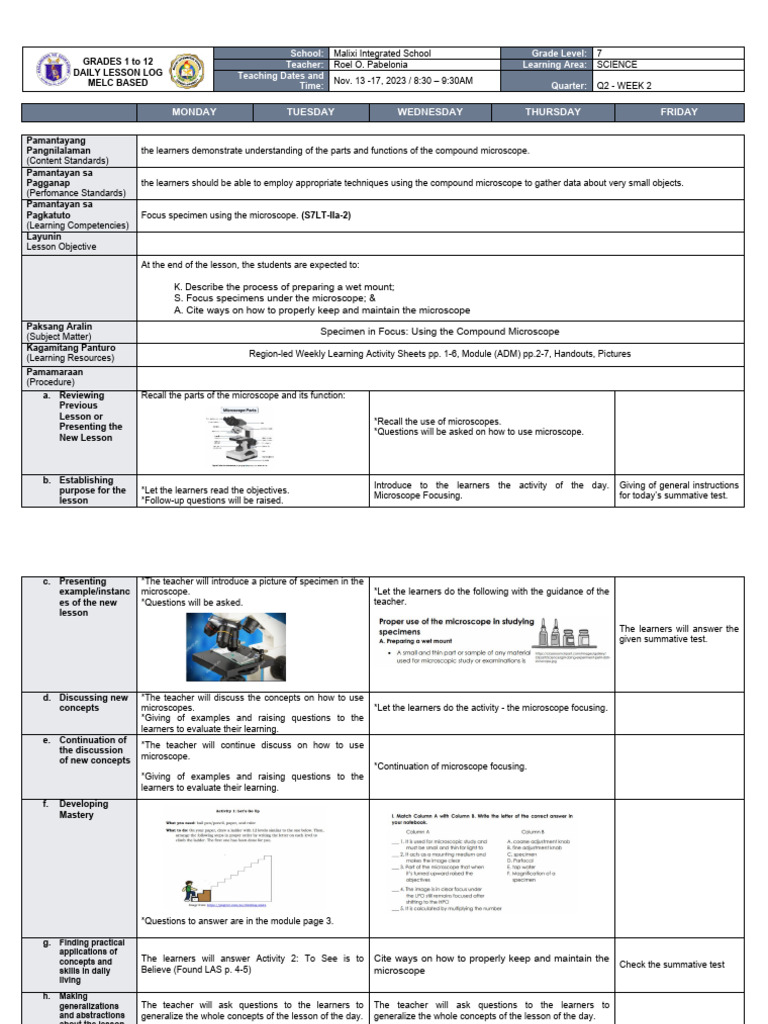 Week 2 - Science 7 | PDF