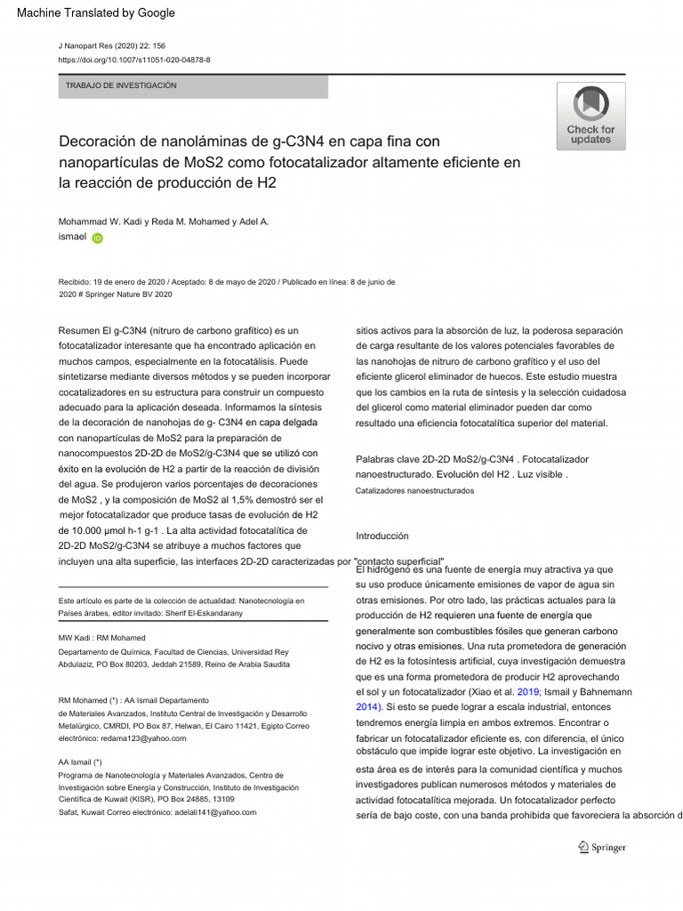 Thin-Layer g-C3N4 Nanosheet | PDF