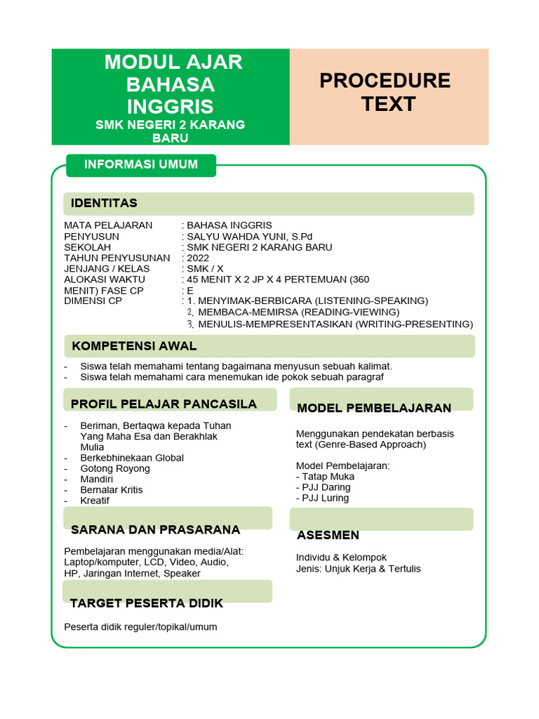 Materi Procedure Text | PDF