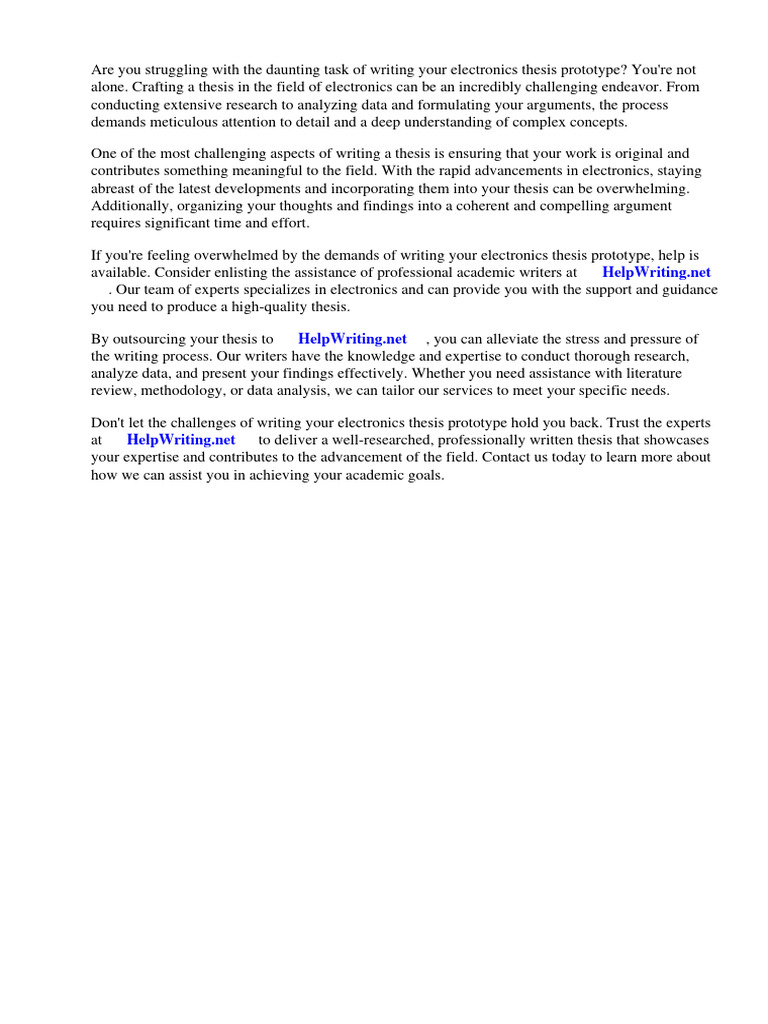 Electronics Thesis Prototype | PDF | Prototype | Expert