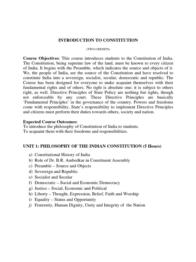 Introduction-to-Constitution MA Syllabus | PDF | Human Rights | Legal ...
