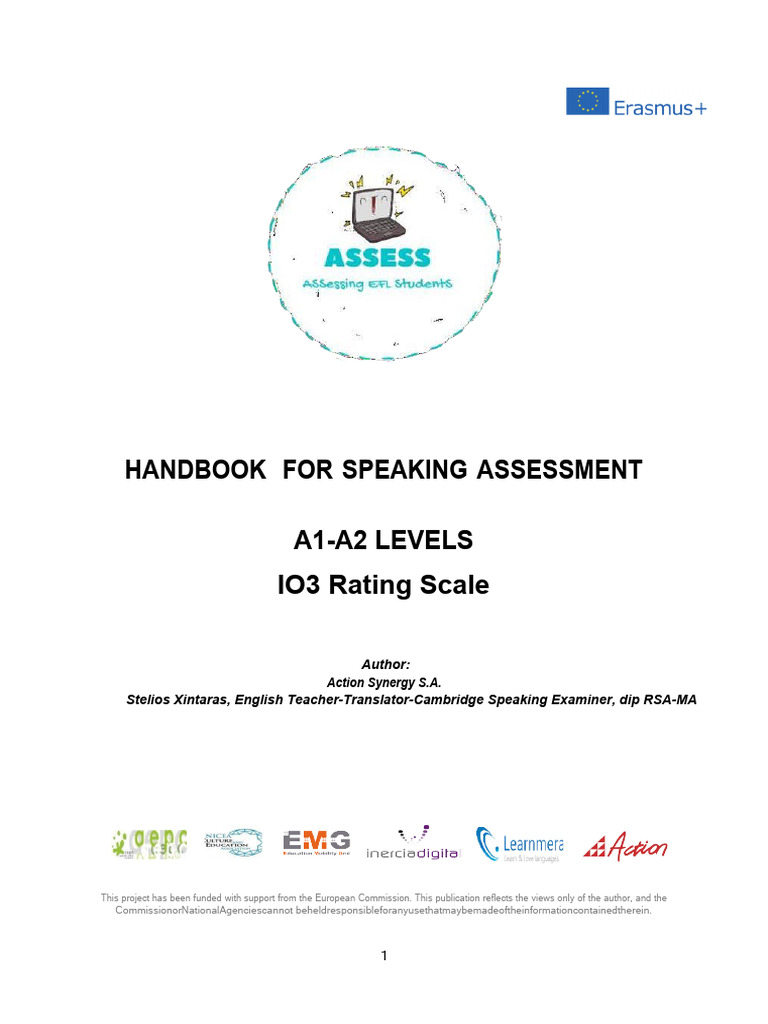 ΙΟ3 Rating Scale ASSESS A1-A2 SPEAKING final-09.09.2021 | PDF