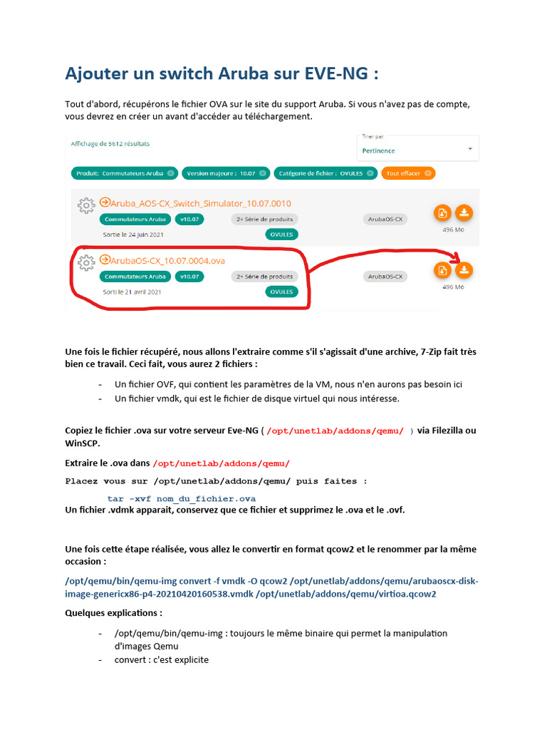 Ajouter un switch Aruba sur EVE-NG | PDF | Fichier informatique ...