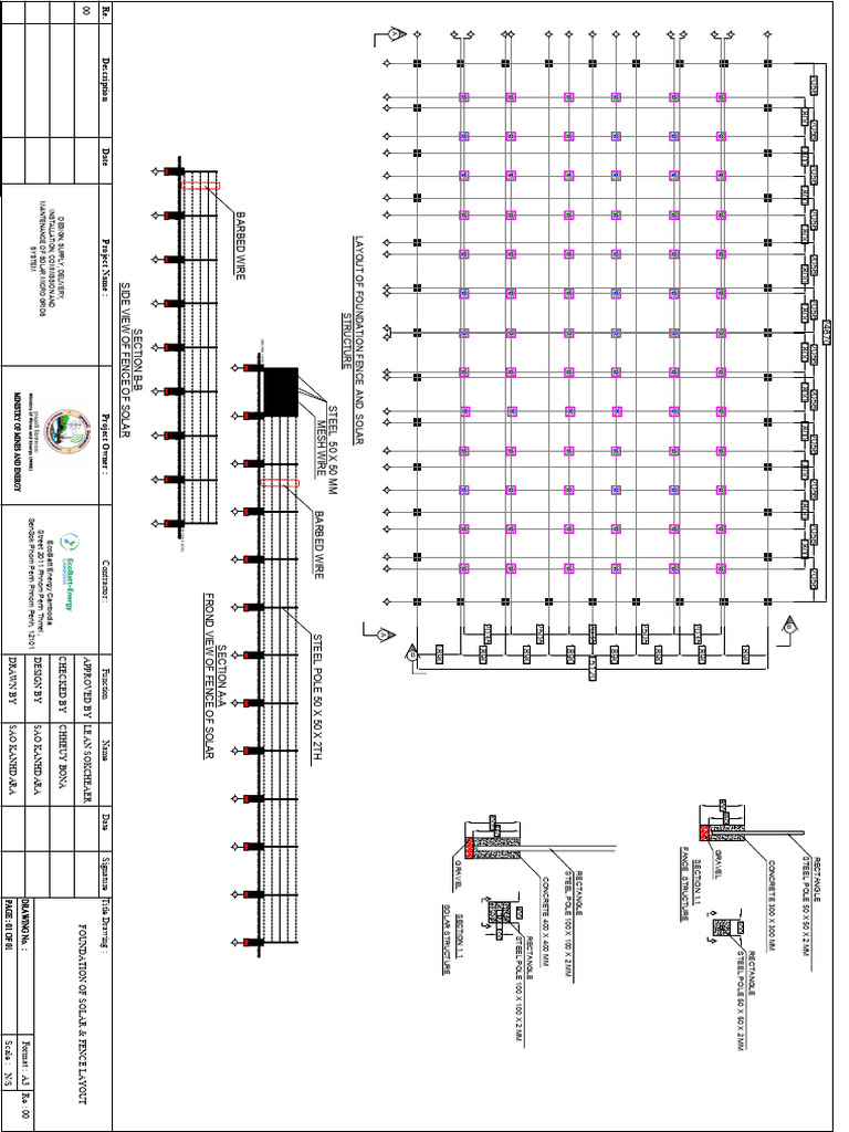 Foundation of Solar & Fence Layout | PDF | Electric Power | Building ...