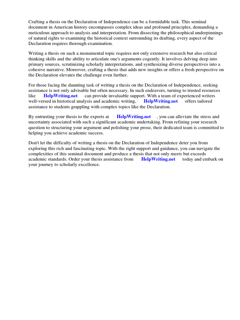 Thesis Declaration of Independence | PDF