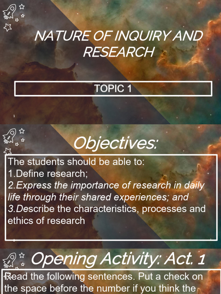 PR1 Lesson 1 Nature of Research and Inquiry | PDF | Methodology | Science